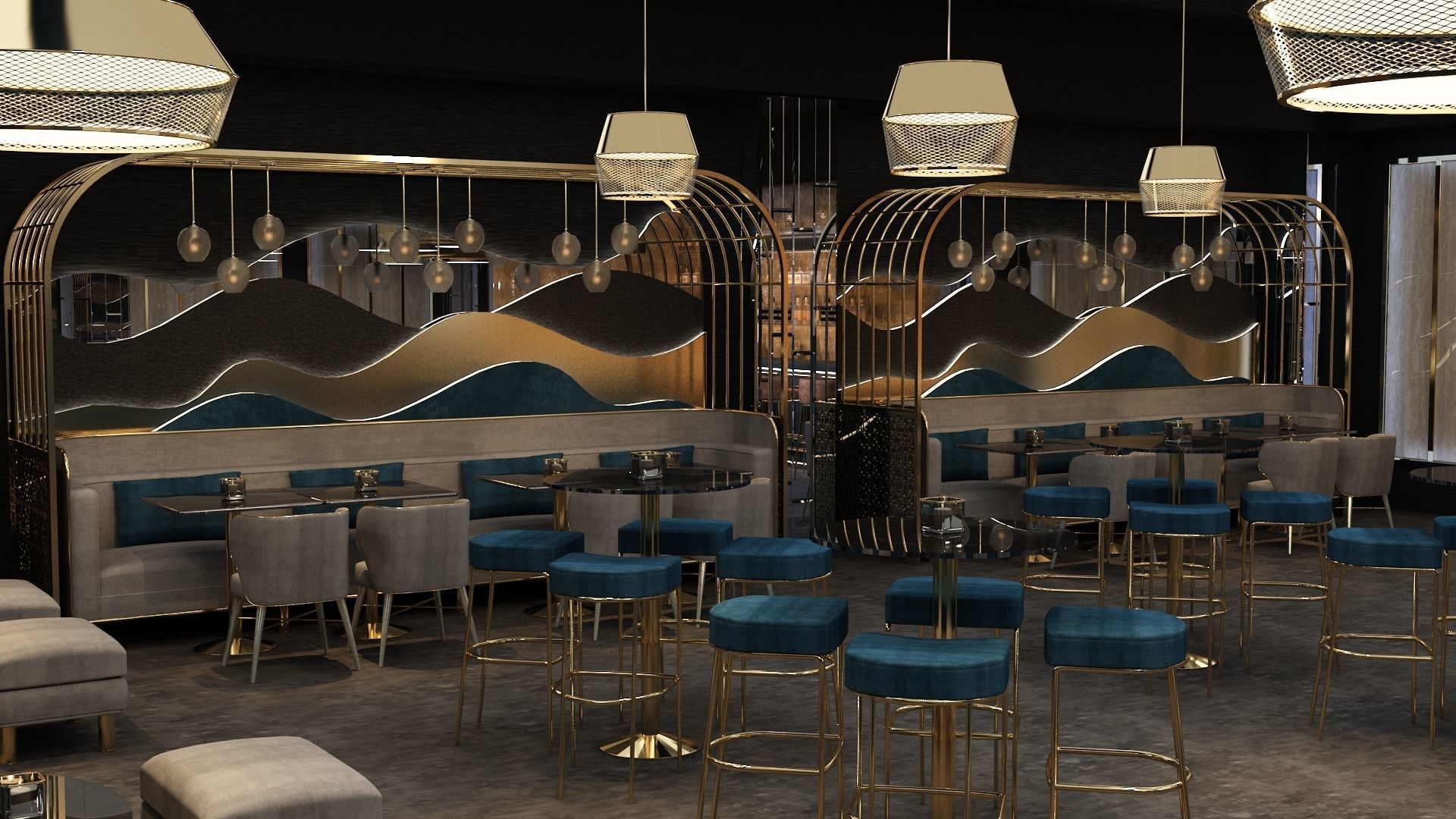 Luxury nightclub bar interior design 3D model | CGTrader