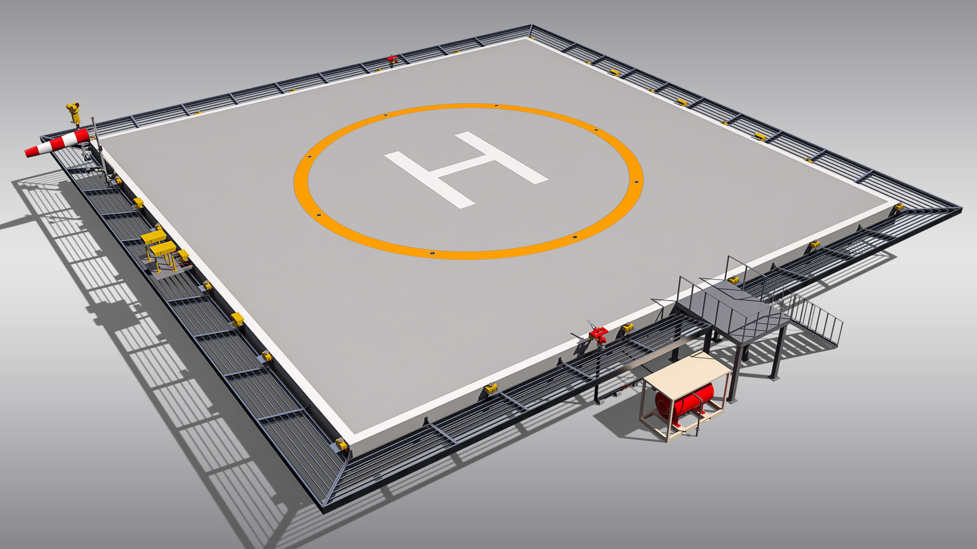 Square Heliport 3D model | CGTrader