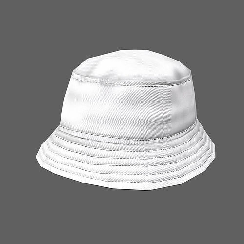 3D model Bucket hat - white VR / AR / low-poly | CGTrader