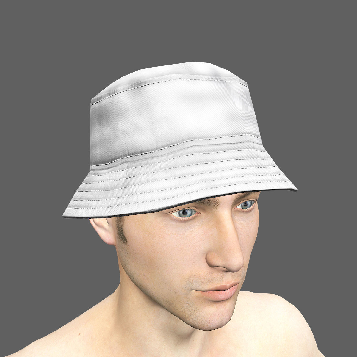 3D model Bucket hat - white VR / AR / low-poly | CGTrader