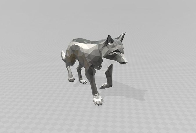 Wolf STL polygonal 3D model 3D printable | CGTrader