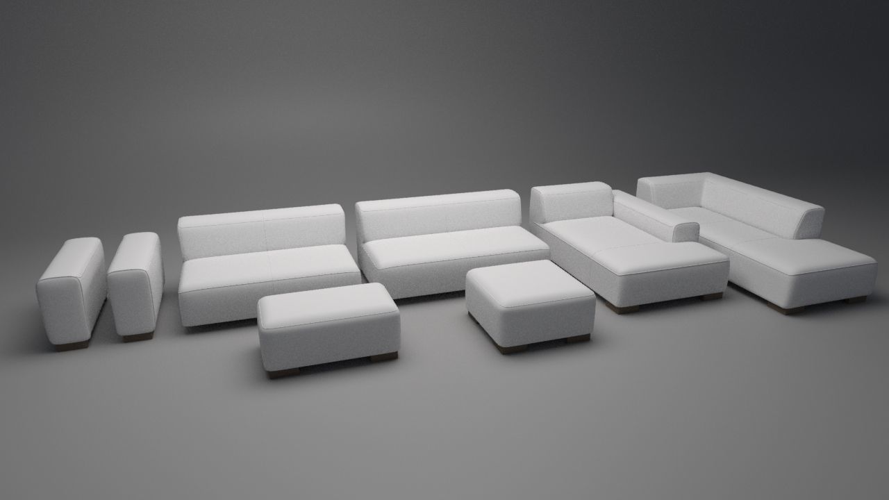 3D model Sofa Assembly Kit Low-poly 3D model VR / AR / low-poly | CGTrader
