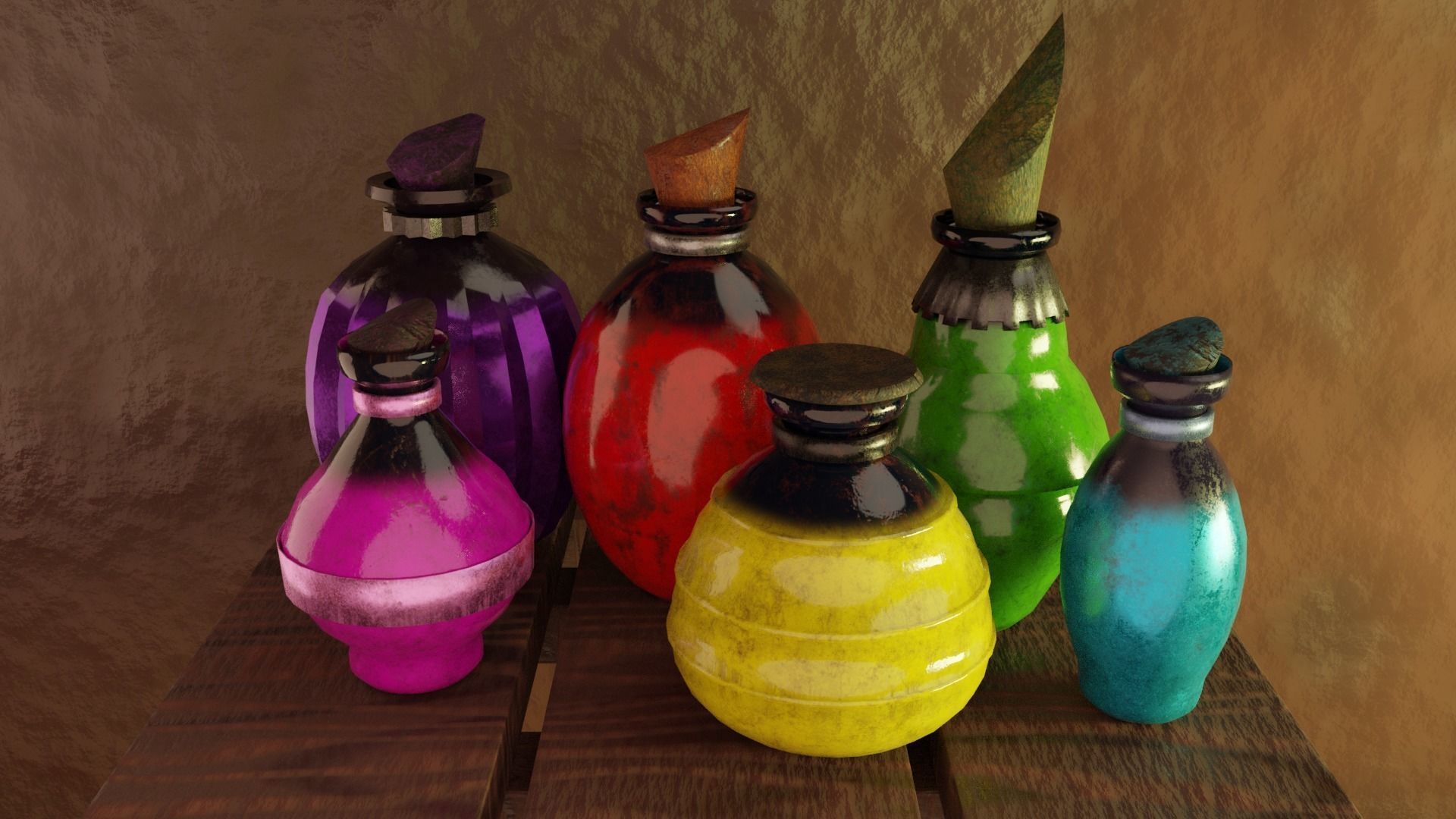 3D model Magic flasks | CGTrader