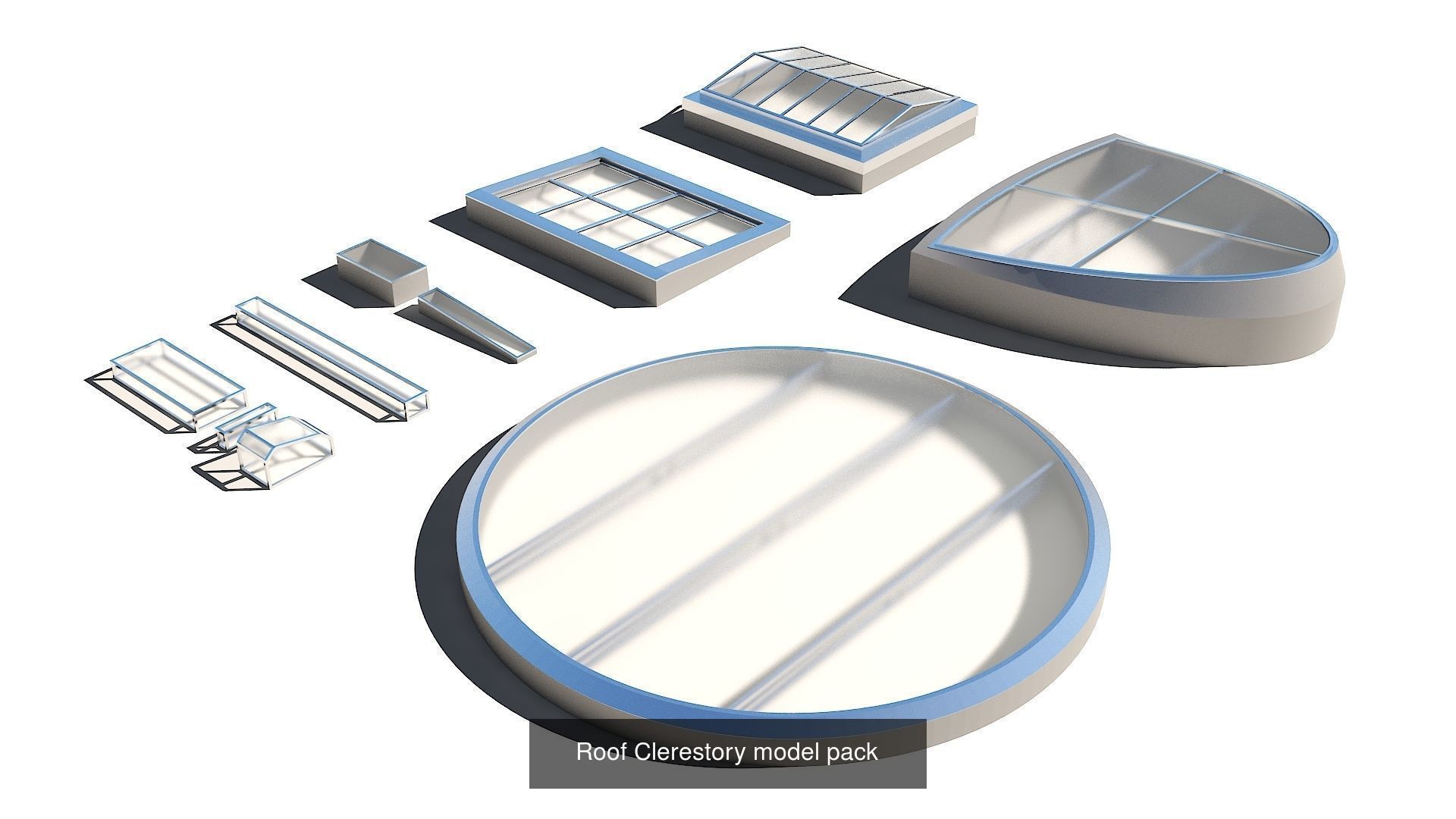 Roof Clerestory Skylights model pack 3D Model Collection | CGTrader