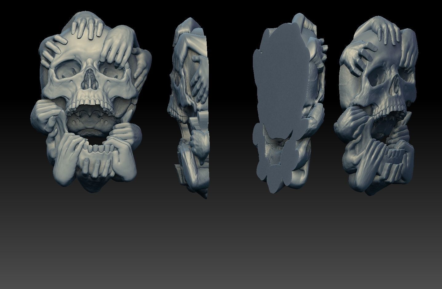 Skull and Hands 3d model cnc 3D model 3D printable | CGTrader