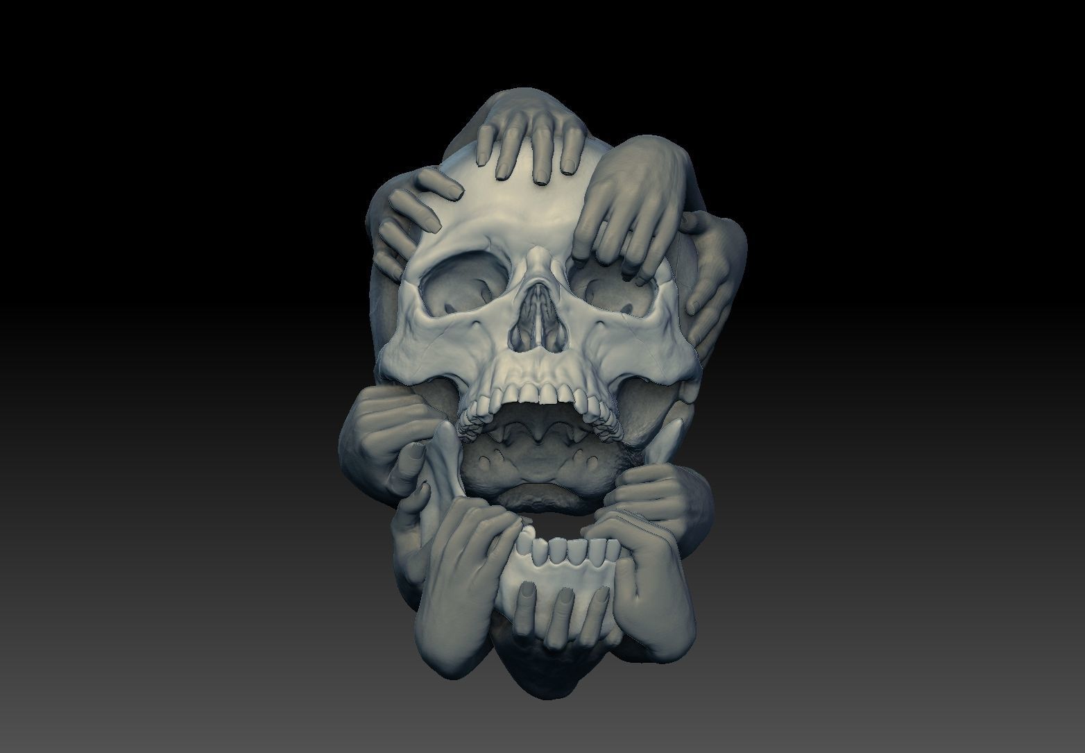 Skull and Hands 3d model cnc 3D model 3D printable | CGTrader