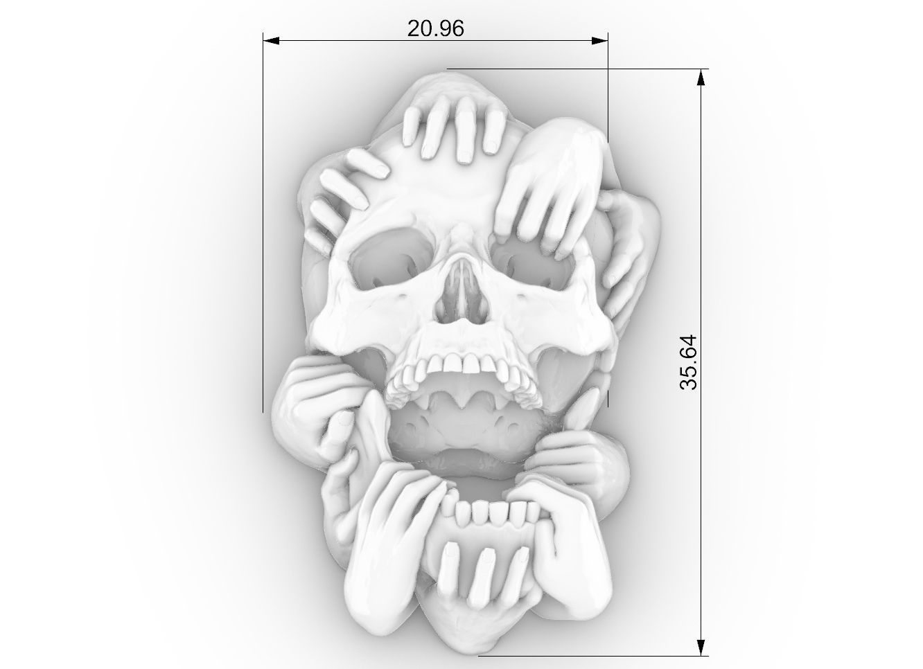 Skull and Hands 3d model cnc 3D model 3D printable | CGTrader