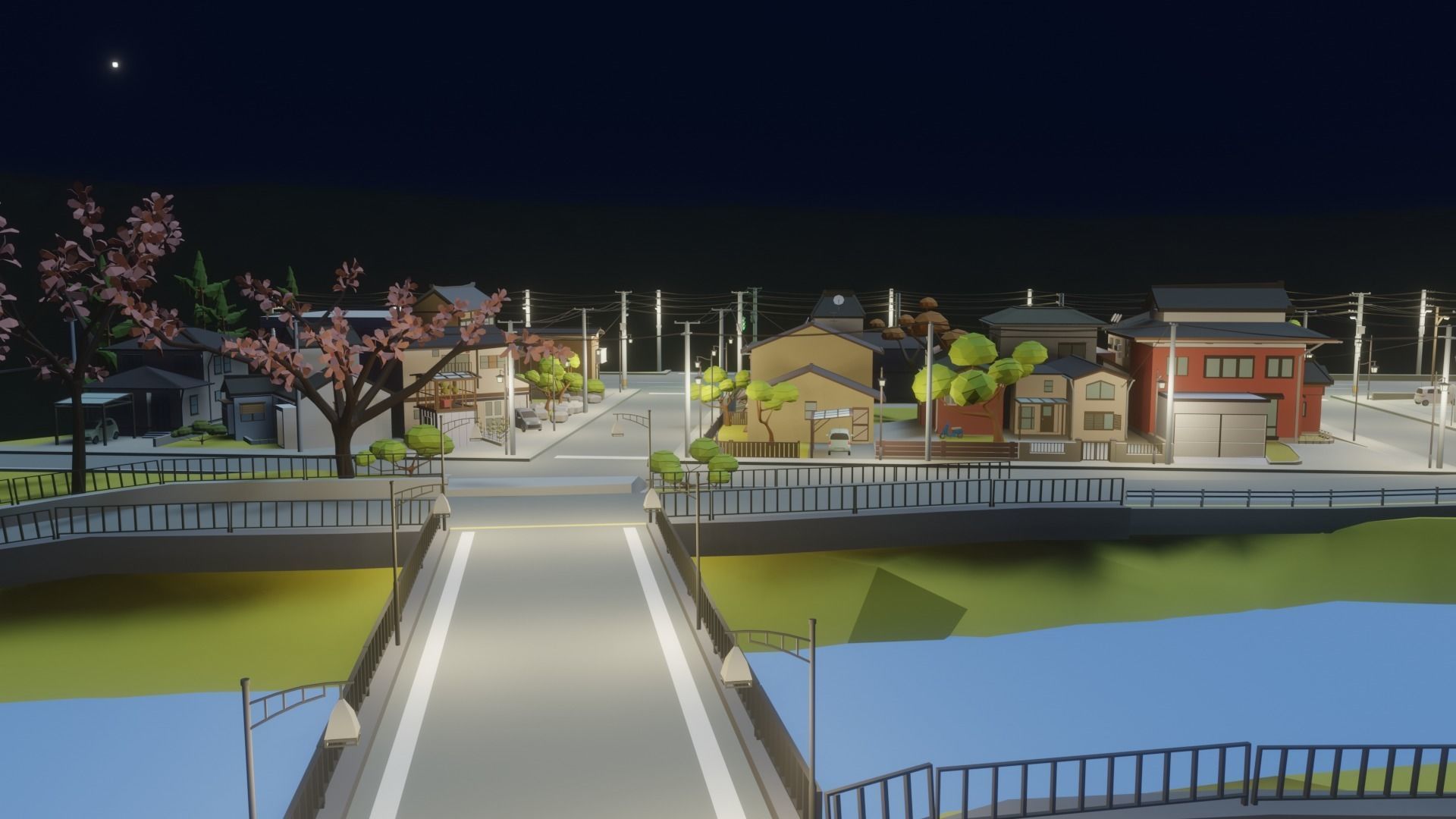 3D model Low poly japanese town VR / AR / low-poly | CGTrader