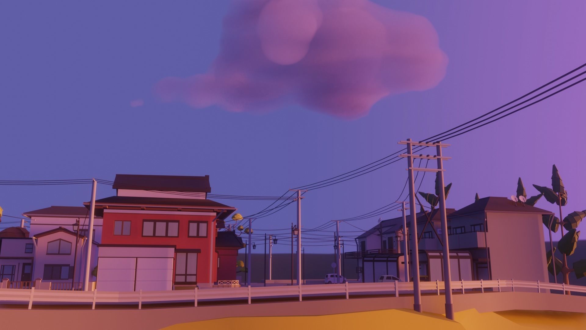 3D model Low poly japanese town VR / AR / low-poly | CGTrader