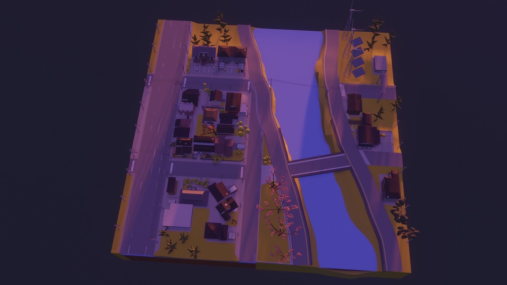 3D model Low poly japanese town VR / AR / low-poly | CGTrader