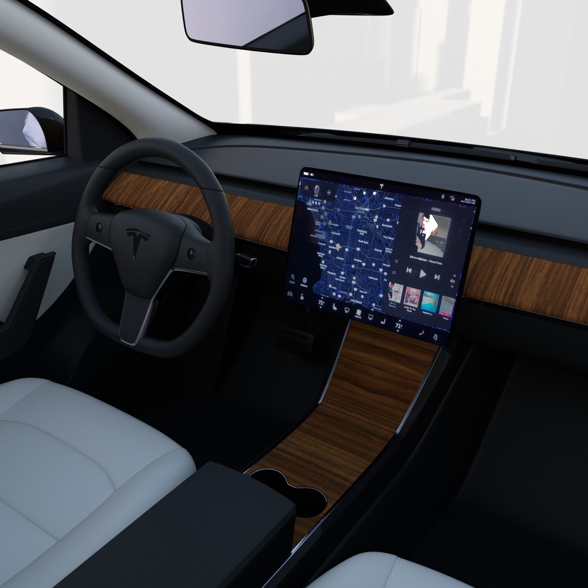 Tesla Model Y Black with interior 3D model | CGTrader