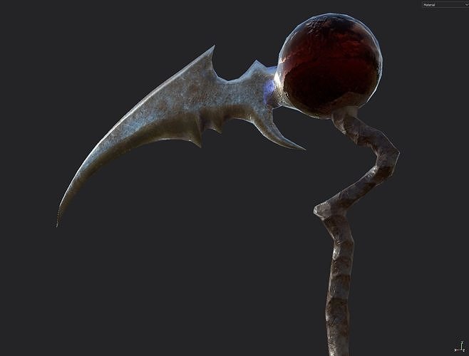 3D model Magic Scythe - game ready model Low-poly 3D model VR / AR ...