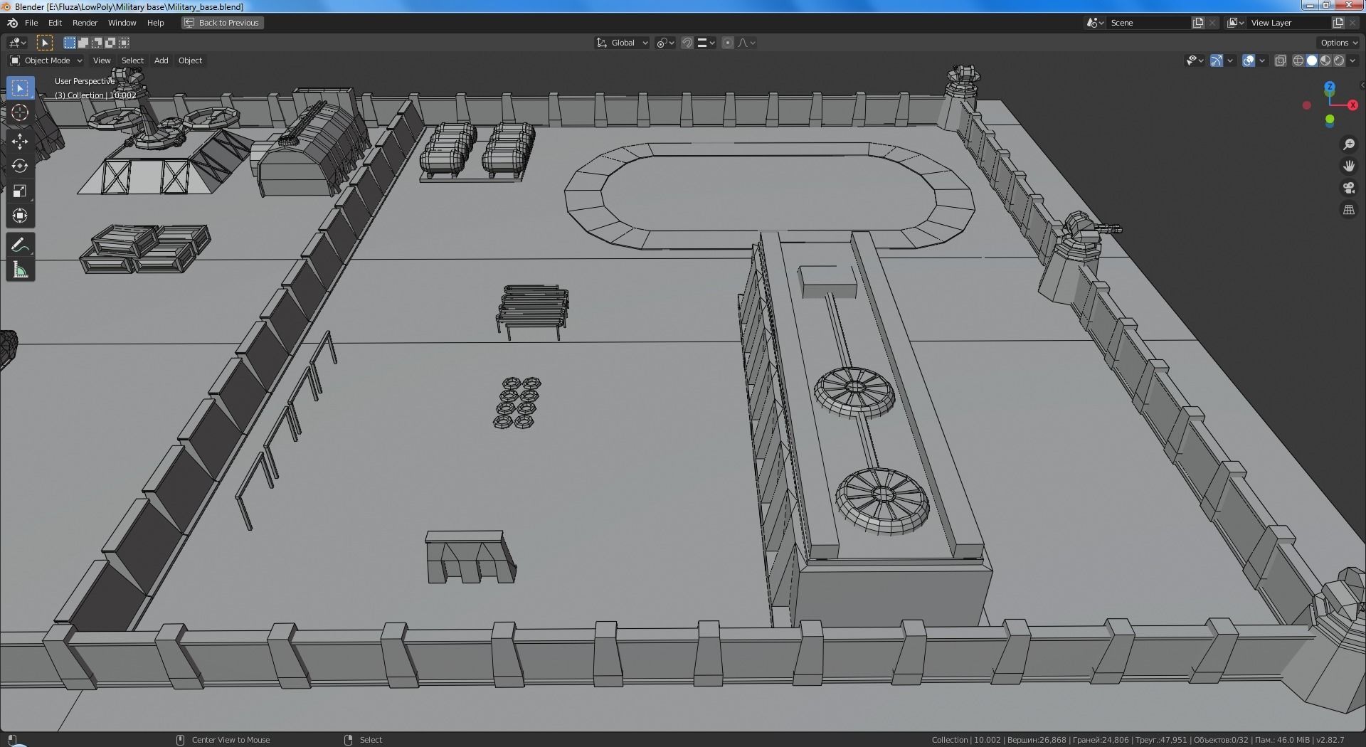 3D model LowPoly Military base VR / AR / low-poly | CGTrader