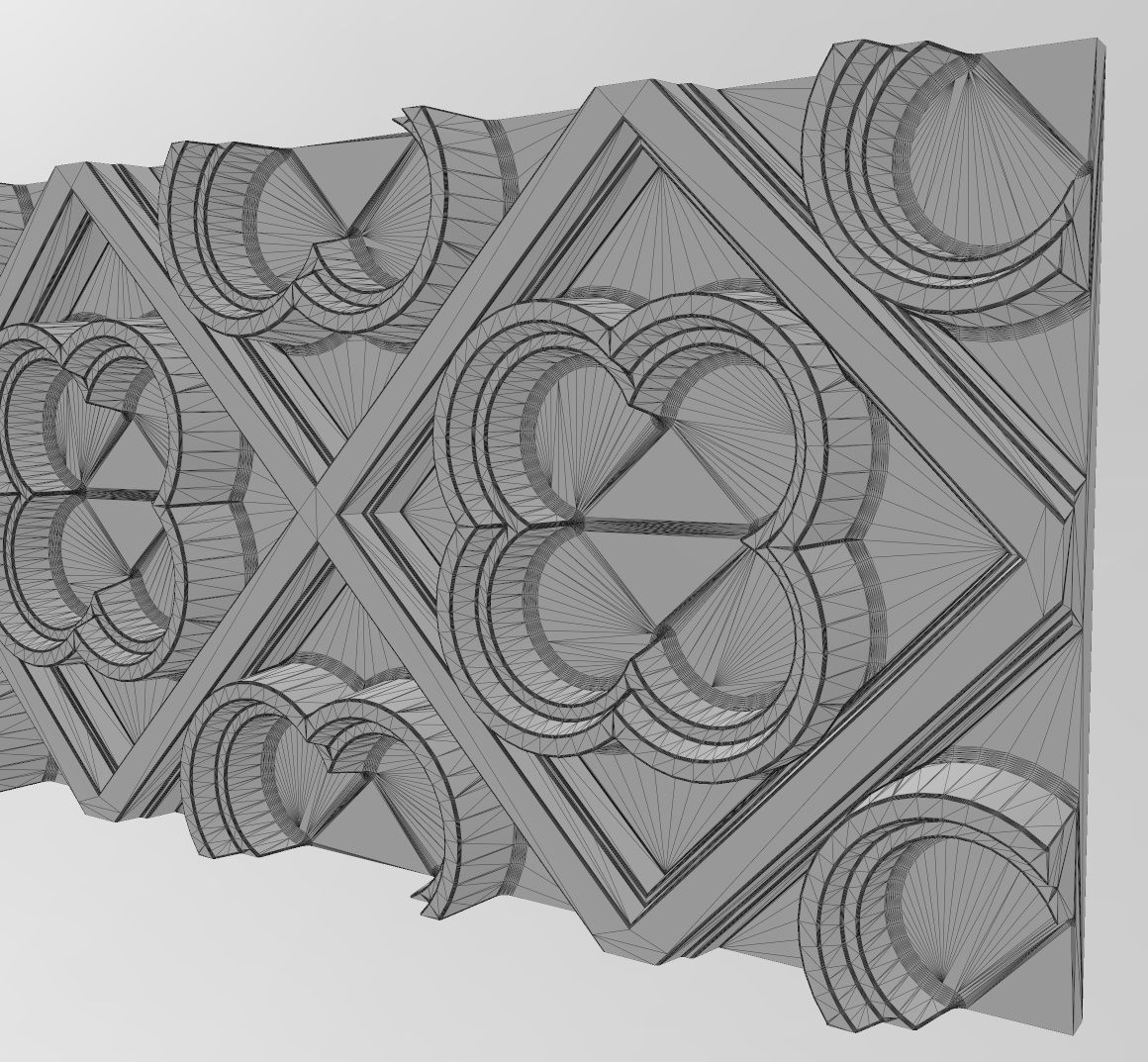 Clover molding and panel 3D model 3D printable | CGTrader