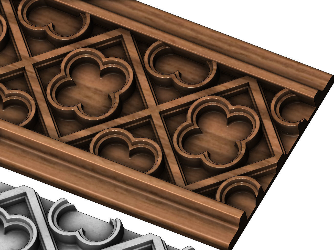 Clover molding and panel 3D model 3D printable | CGTrader