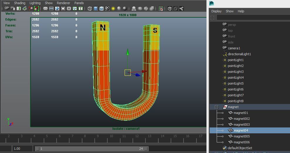 3D model Magnet low poly magnets in shape of u VR / AR / low-poly ...