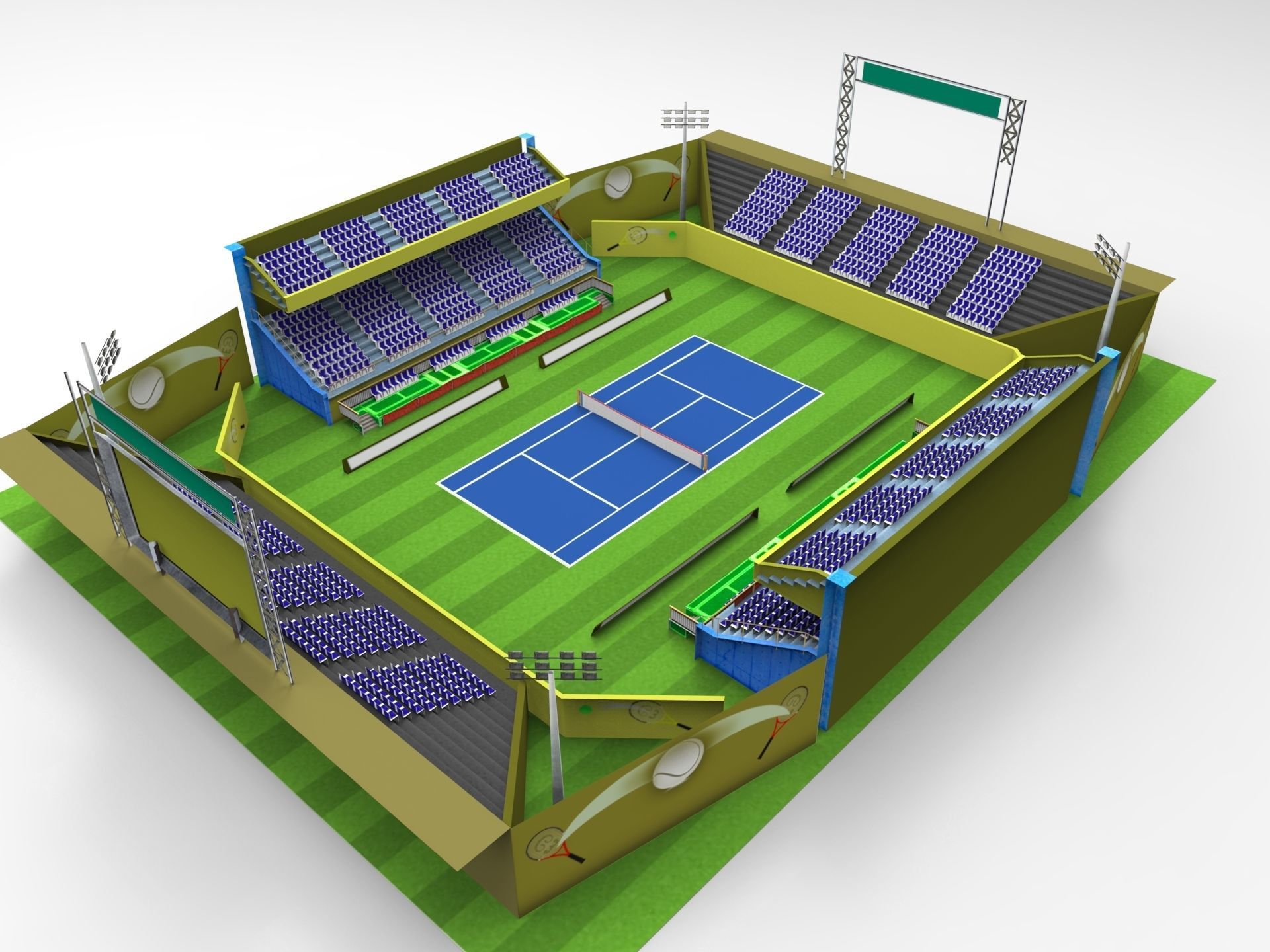 3D model Tennis Stadium VR / AR / low-poly | CGTrader