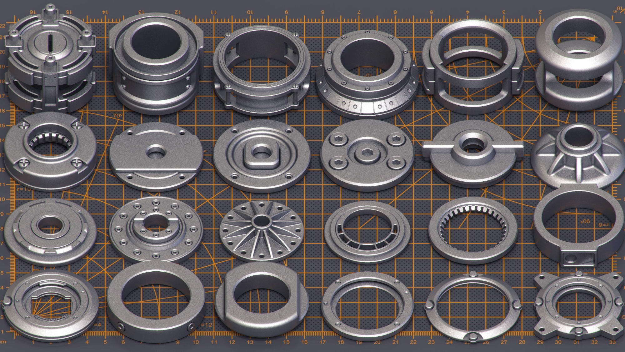 Mega Pack Hard Surface Kitbash 400 DETAILS 3D model | CGTrader