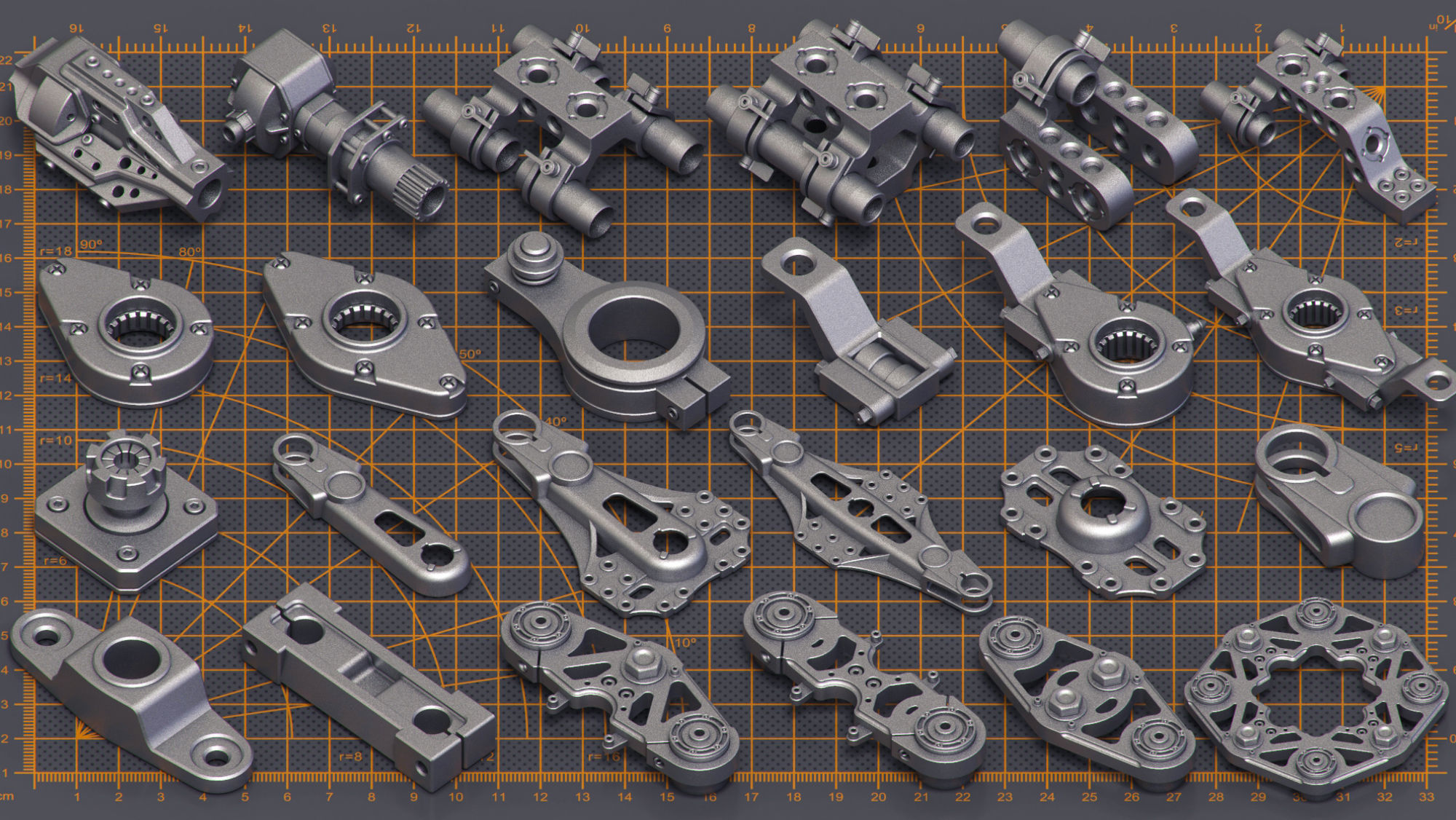 Mega Pack Hard Surface Kitbash 400 DETAILS 3D model | CGTrader
