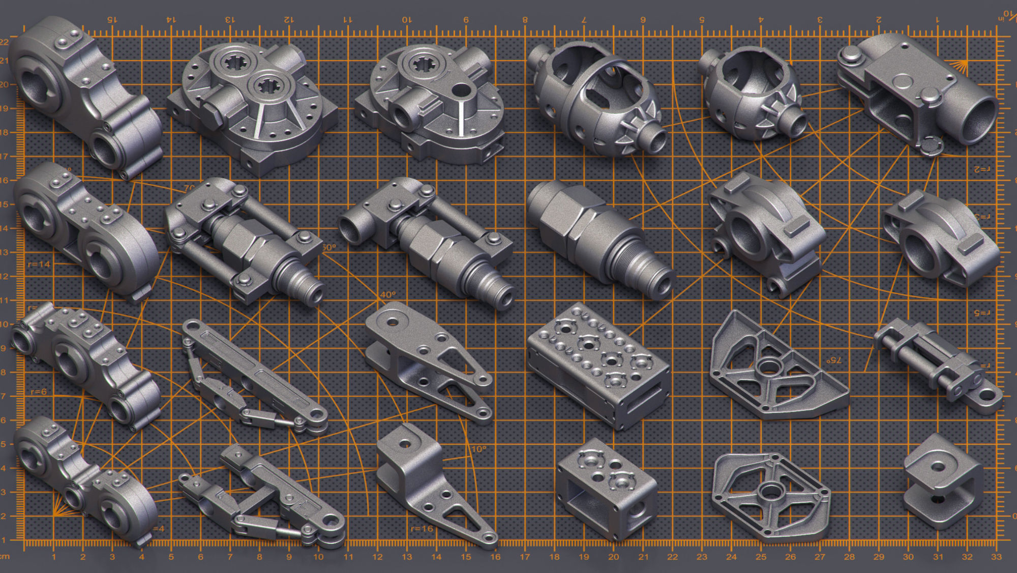 Mega Pack Hard Surface Kitbash 400 DETAILS 3D model | CGTrader