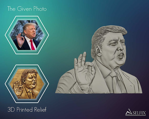 3D Relief sculpture of Donald Trump 3D model 3D printable | CGTrader