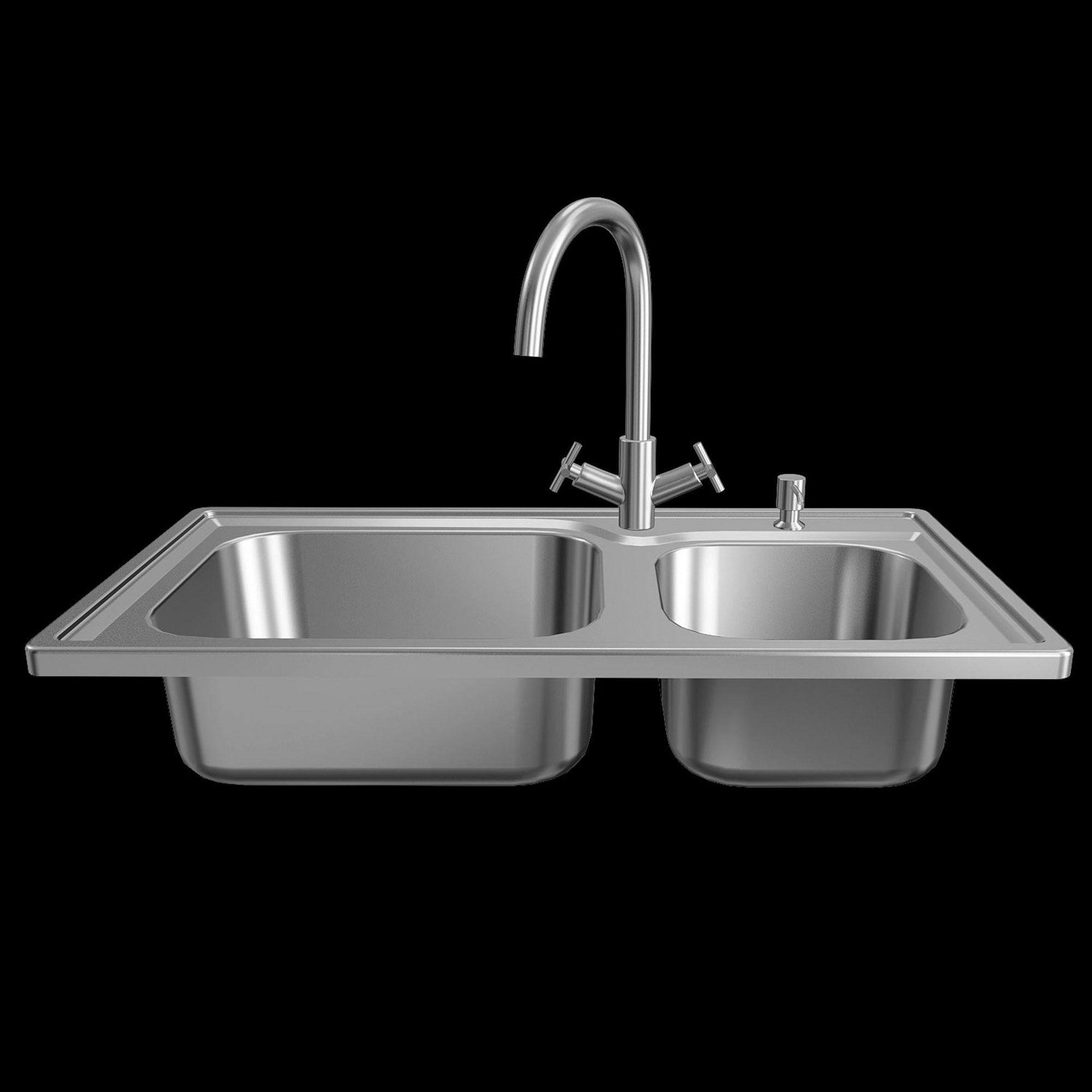 Kitchen Double Sink 3D model | CGTrader