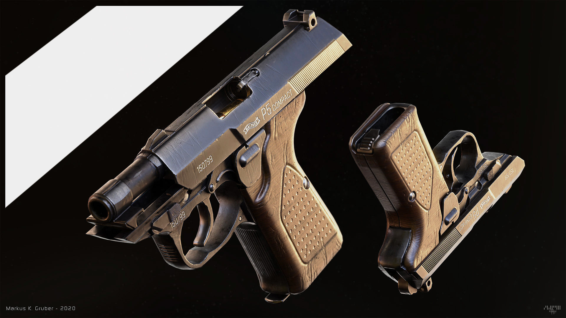 3D model Walther P5 Compact VR / AR / low-poly | CGTrader