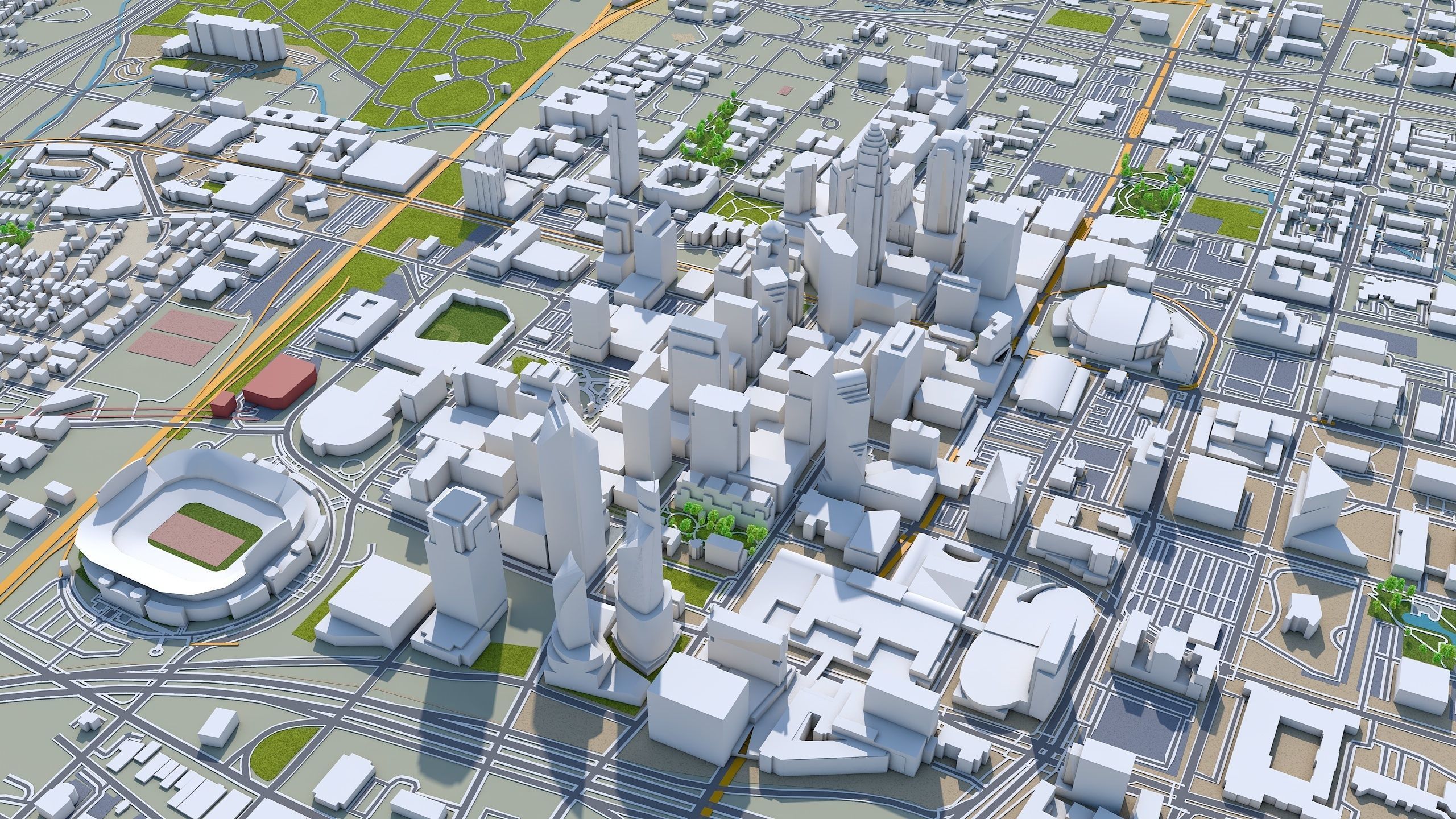 3D model Charlotte City NC USA VR / AR / low-poly | CGTrader