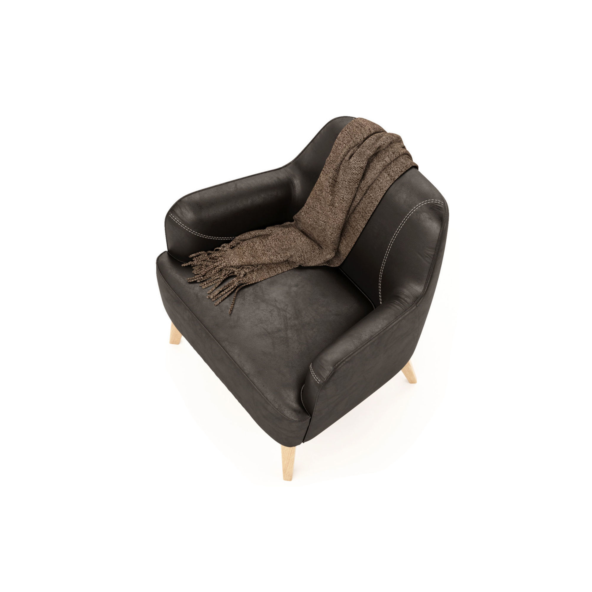 Lysandre Armchair with throw blanket 3D model | CGTrader