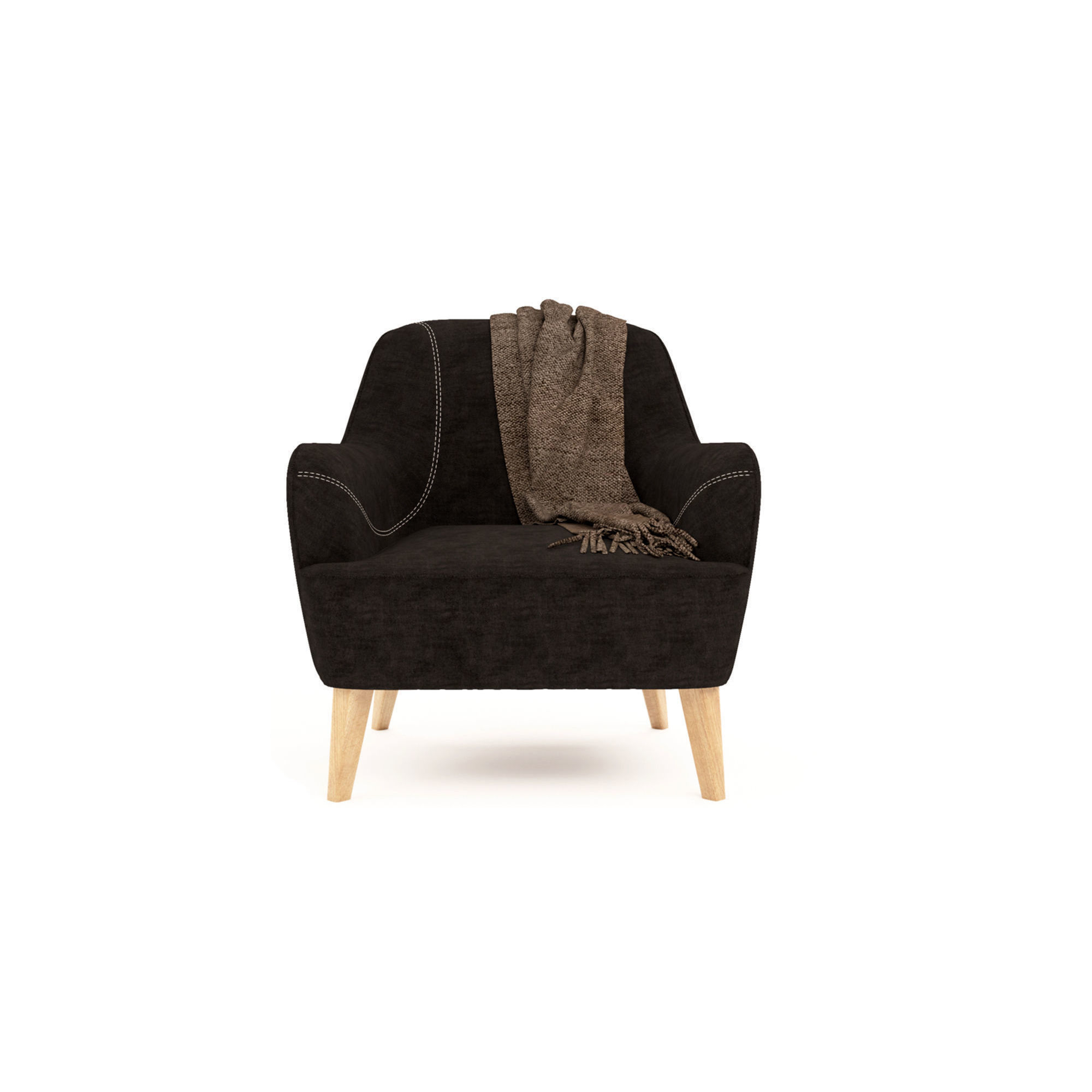 Lysandre Armchair with throw blanket 3D model | CGTrader
