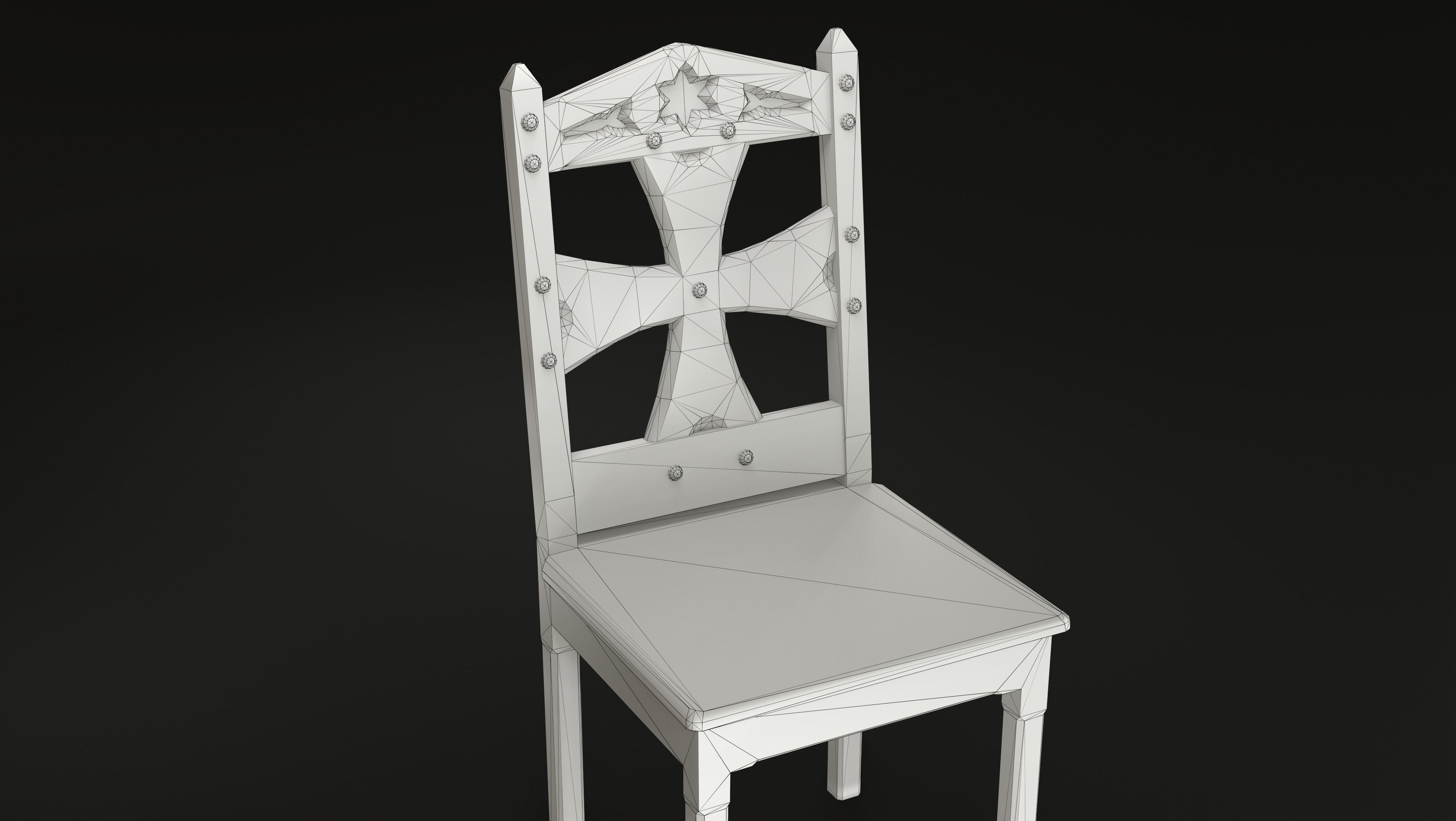 3D model Gothic Chair VR / AR / low-poly | CGTrader