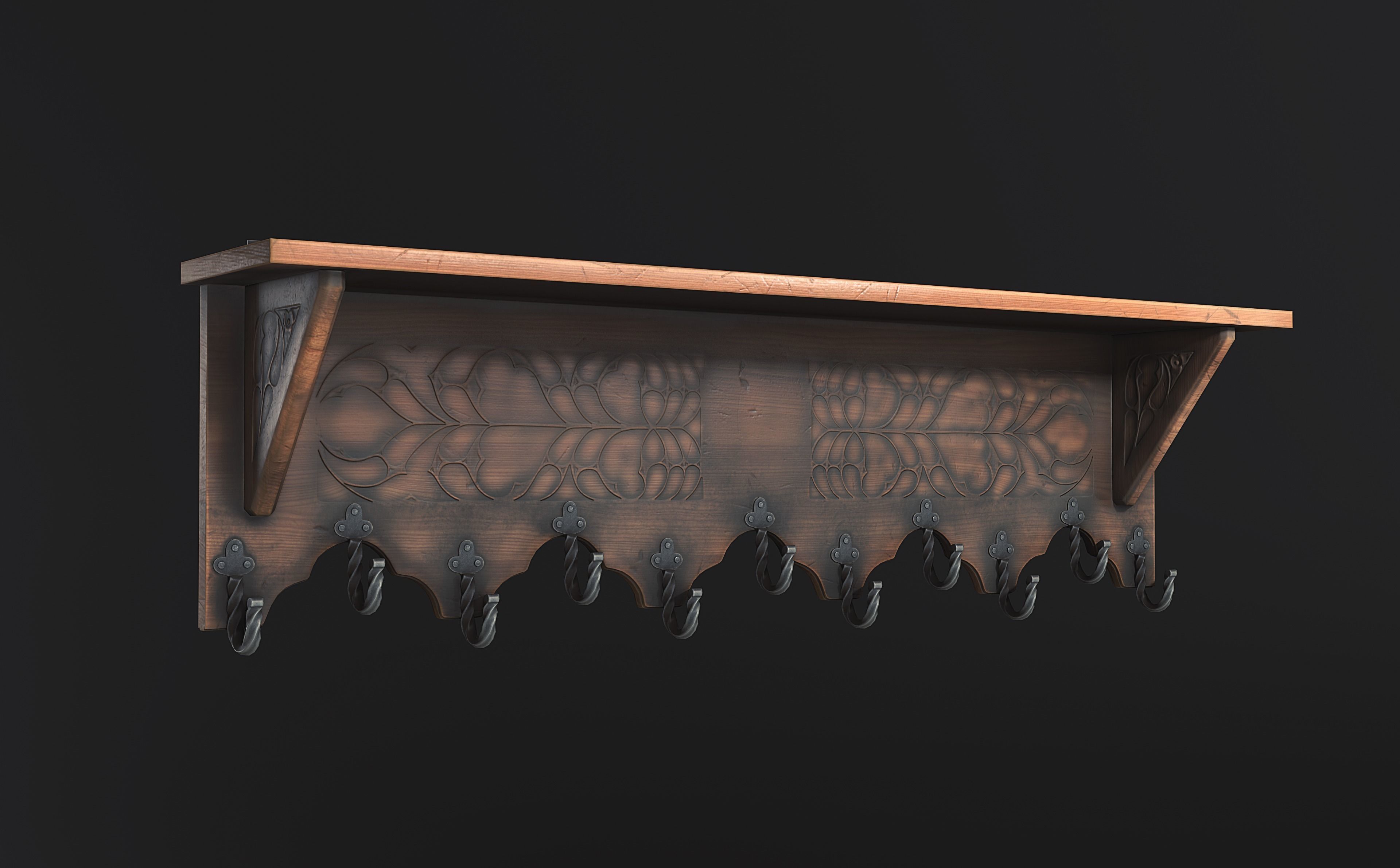 3D model Gothic Coat Rack VR / AR / low-poly | CGTrader