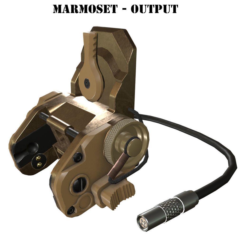 3D model Armorwerx GSGM Night Vision Helmet Mount and shroud Wilcox PBR ...