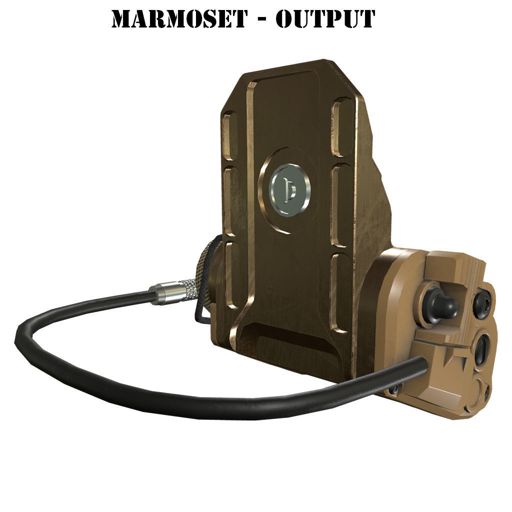 3D model Armorwerx GSGM Night Vision Helmet Mount and shroud Wilcox PBR ...