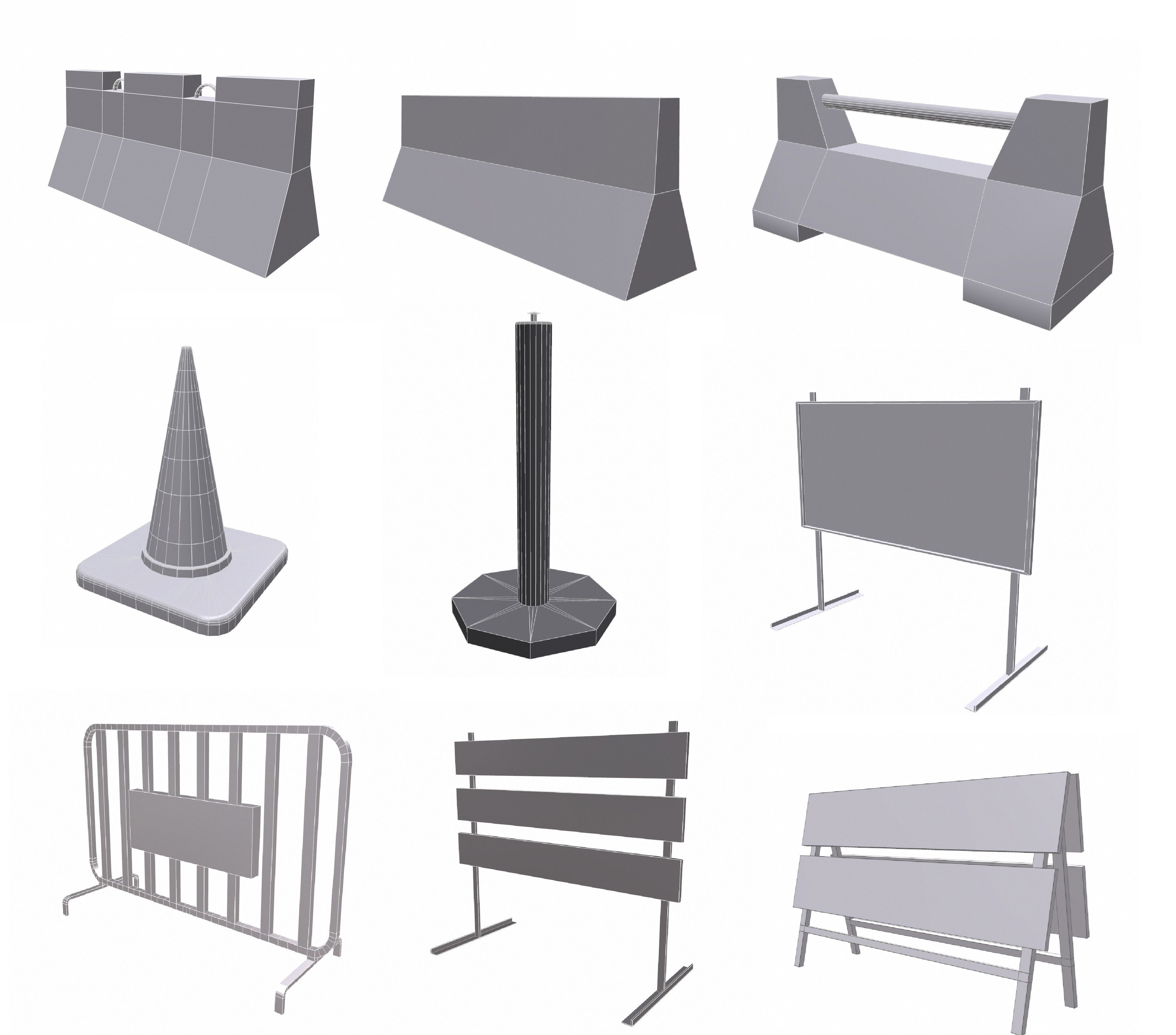 Traffic barriers 3D Model Collection | CGTrader