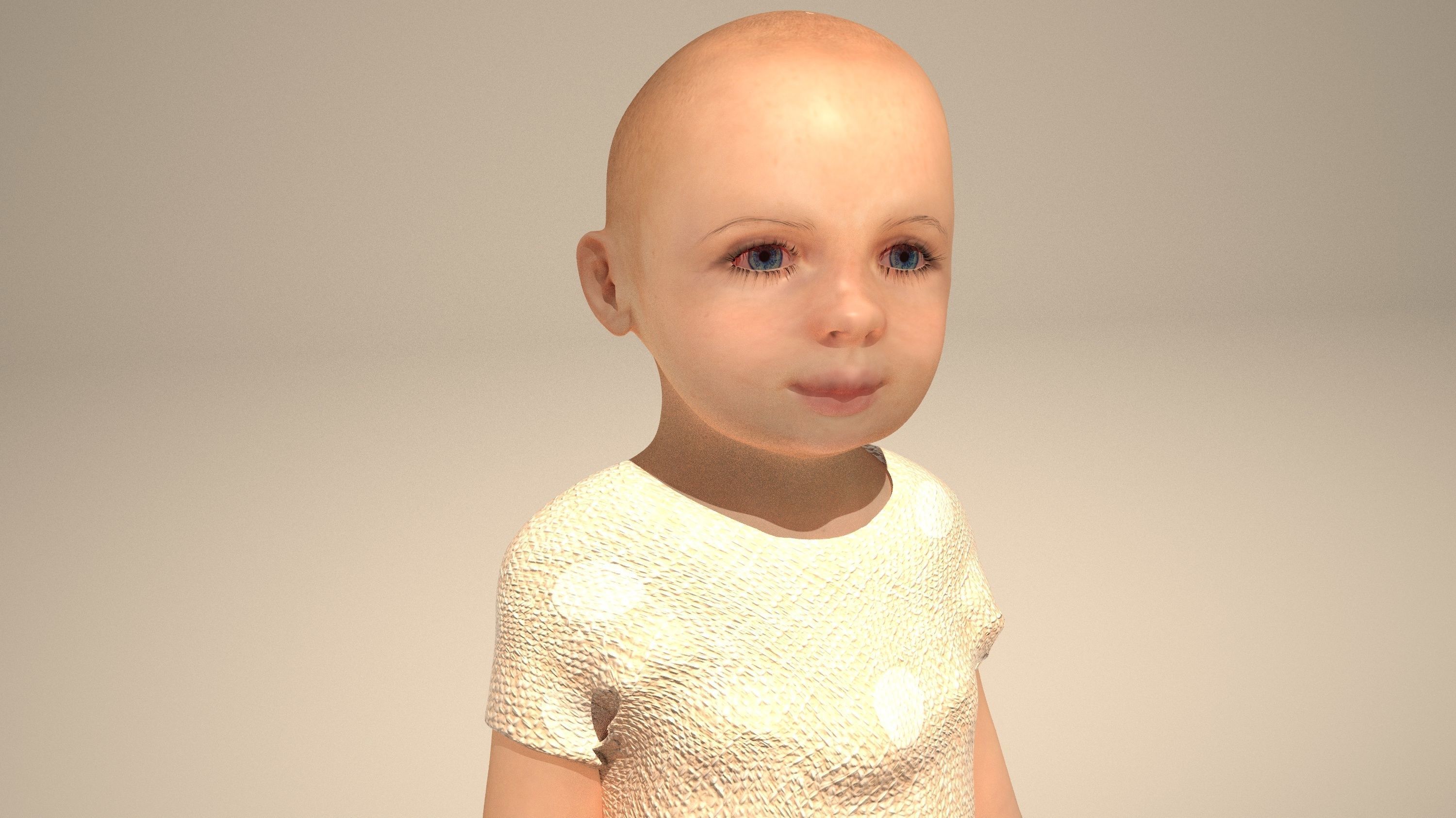 Baby girl 3D model rigged | CGTrader