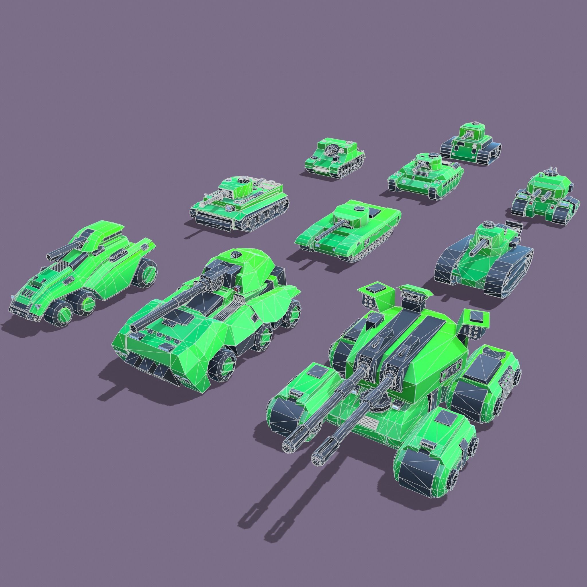 3D model Stylized tanks pack VR / AR / low-poly | CGTrader