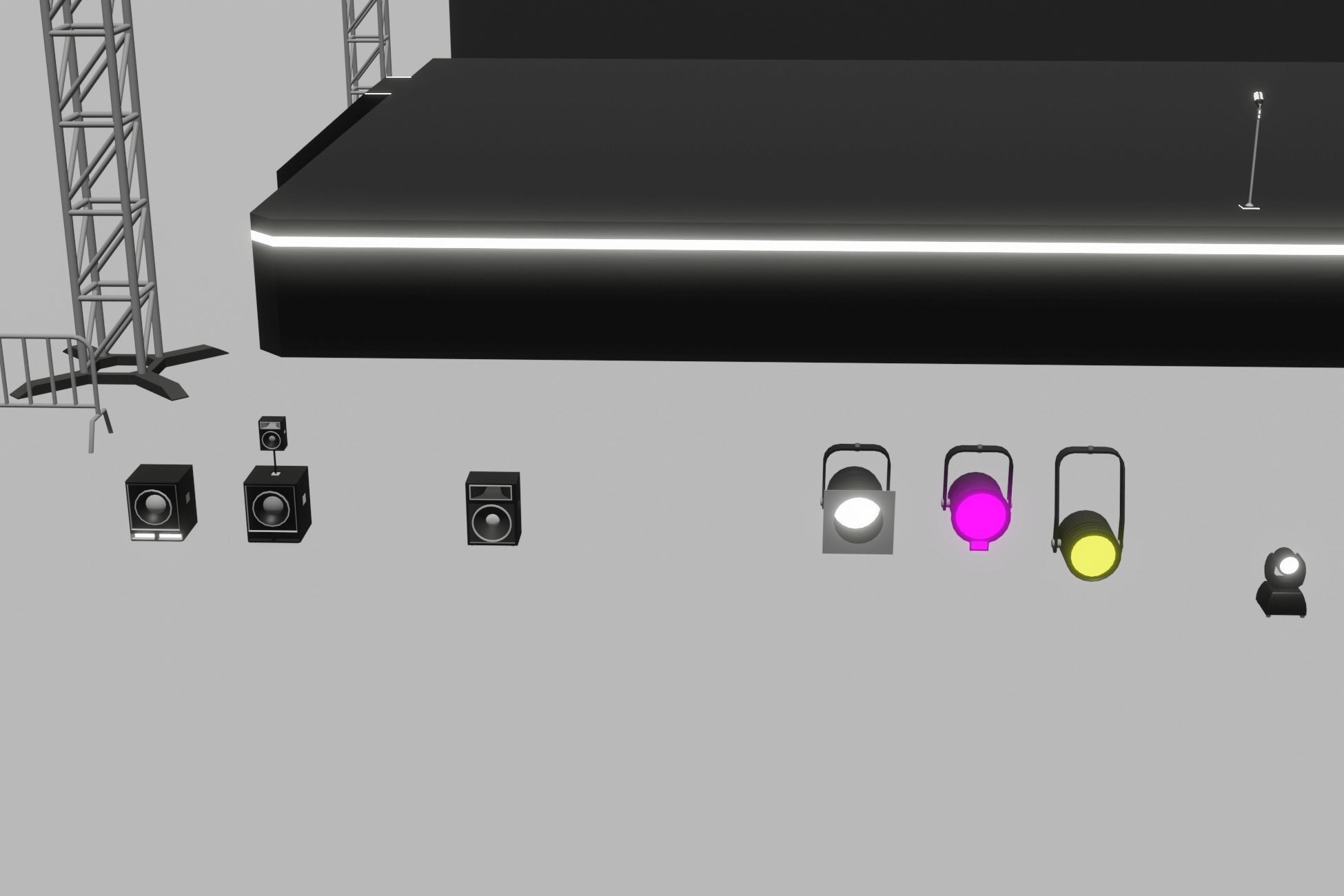 3D model Lowpoly Concert Stage Props VR / AR / low-poly | CGTrader
