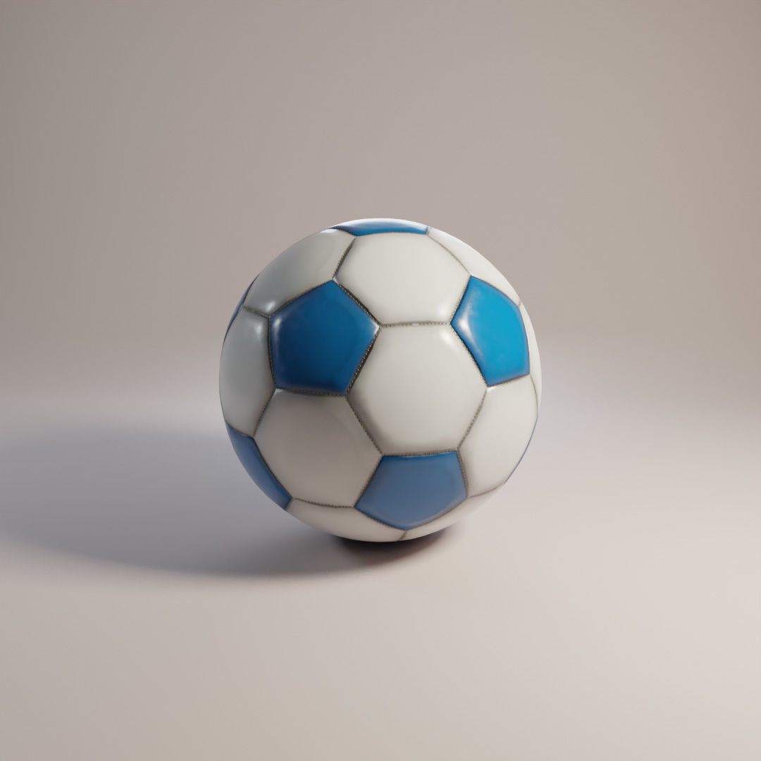 Realistic Soccer Ball Low Poly Game Ready Model 3D asset