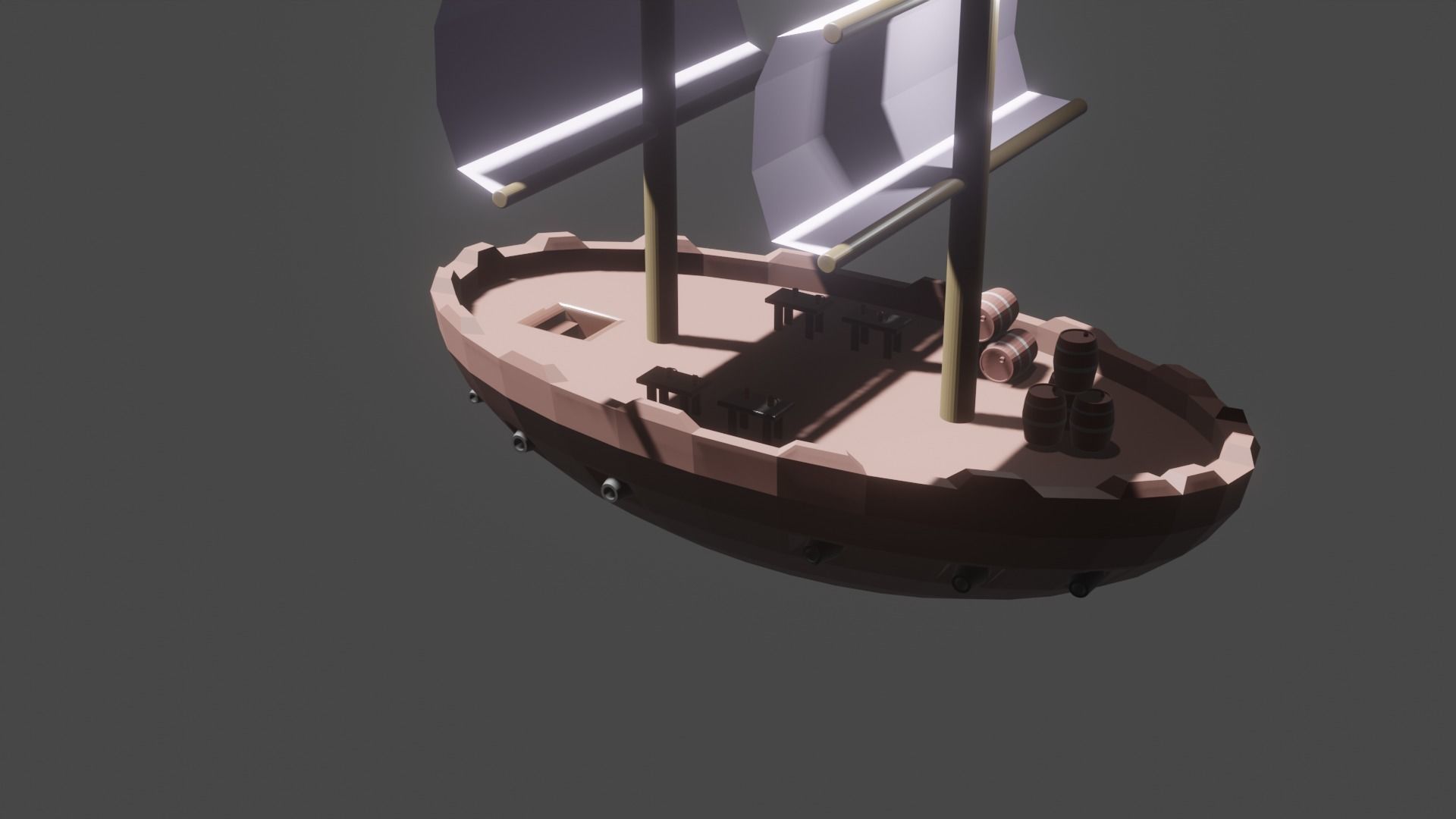 low poly pirate ship free VR / AR / low-poly 3D model | CGTrader