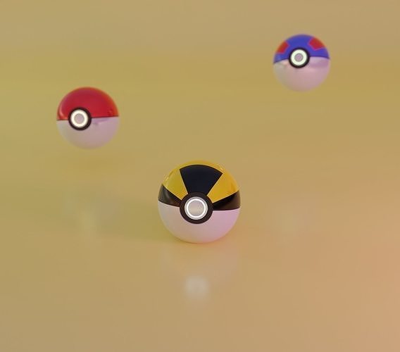 Pokeball three pokemon balls free VR / AR / low-poly 3D model | CGTrader