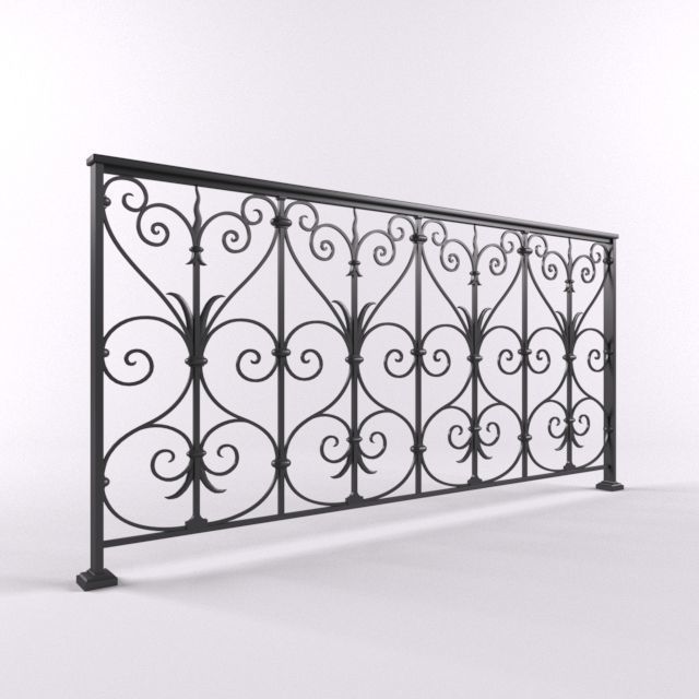 3D model handrail with a beautiful pattern 3d model VR / AR / low-poly ...