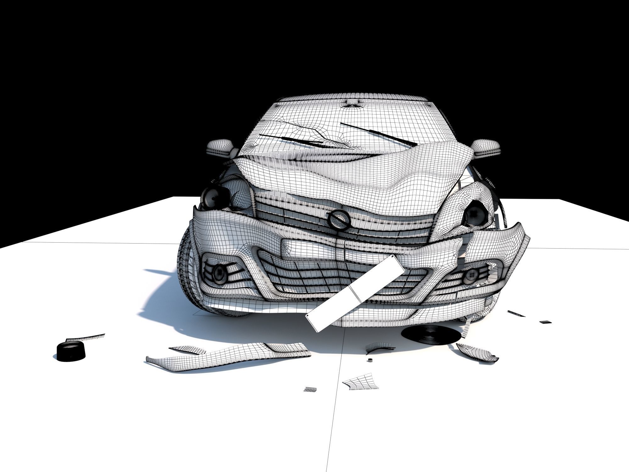 3D model Crashed Wrecked Car 2 VR / AR / low-poly | CGTrader