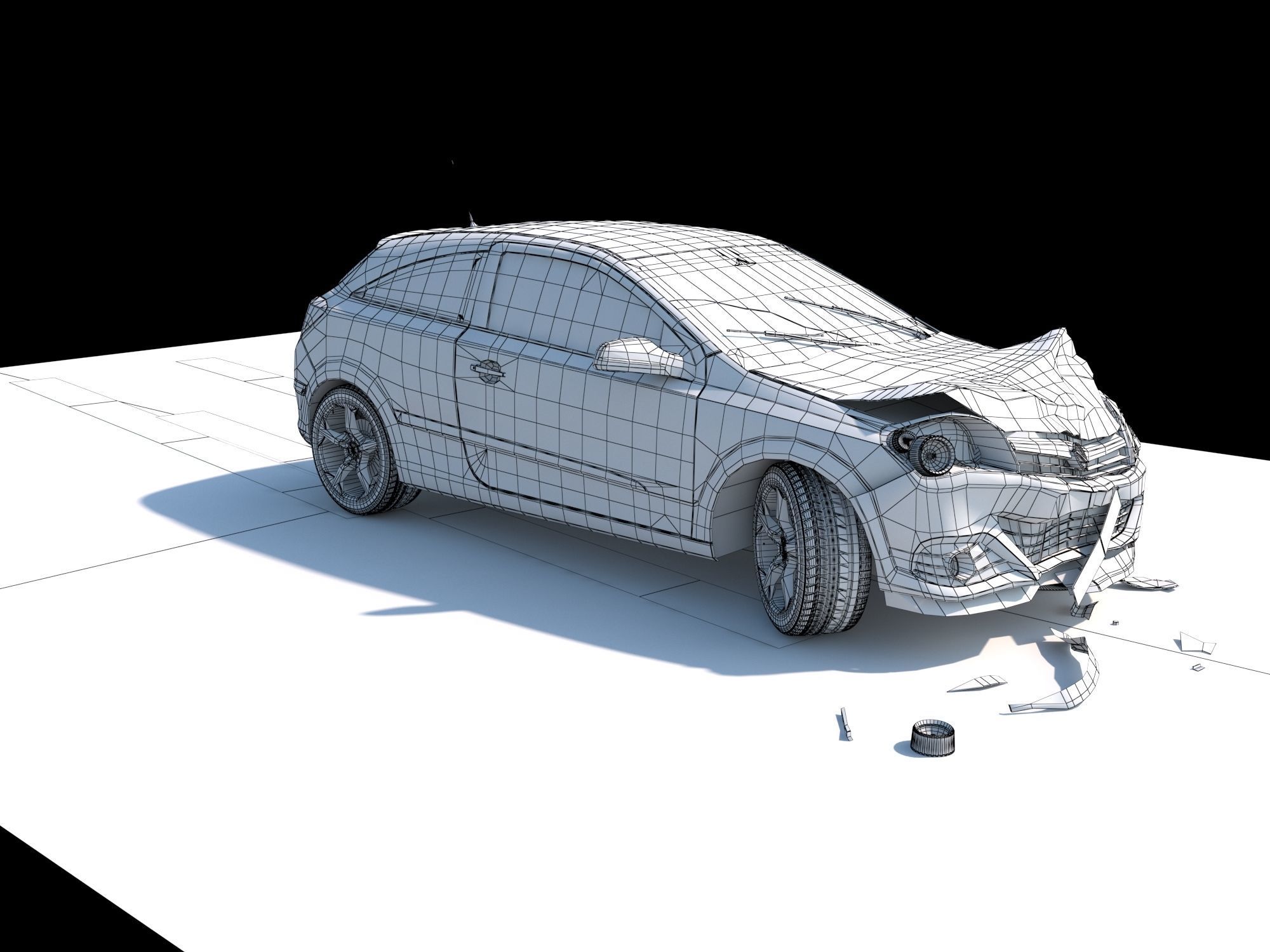3D model Crashed Wrecked Car 2 VR / AR / low-poly | CGTrader