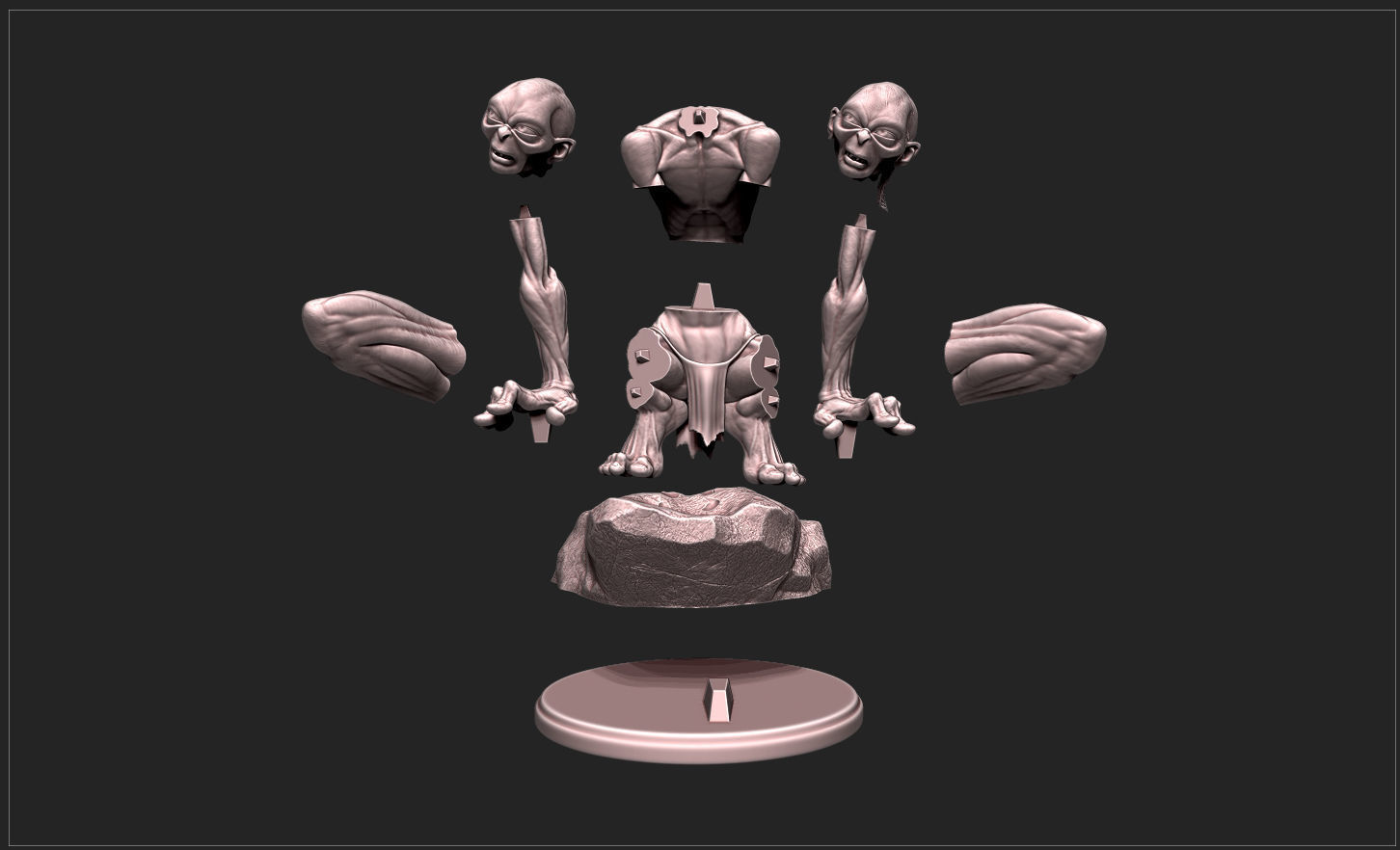 GOLLUM - THE HOBBIT - THE LORD OF THE RINGS 3D model 3D printable ...