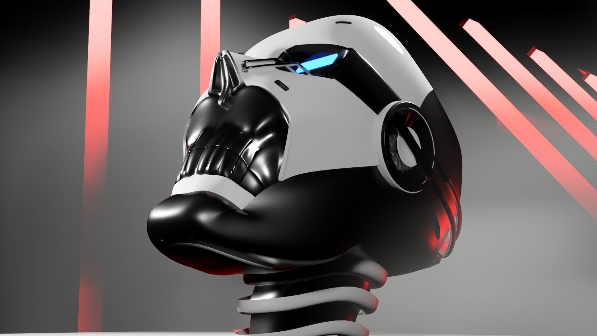 Random art of robotic head 3D model | CGTrader
