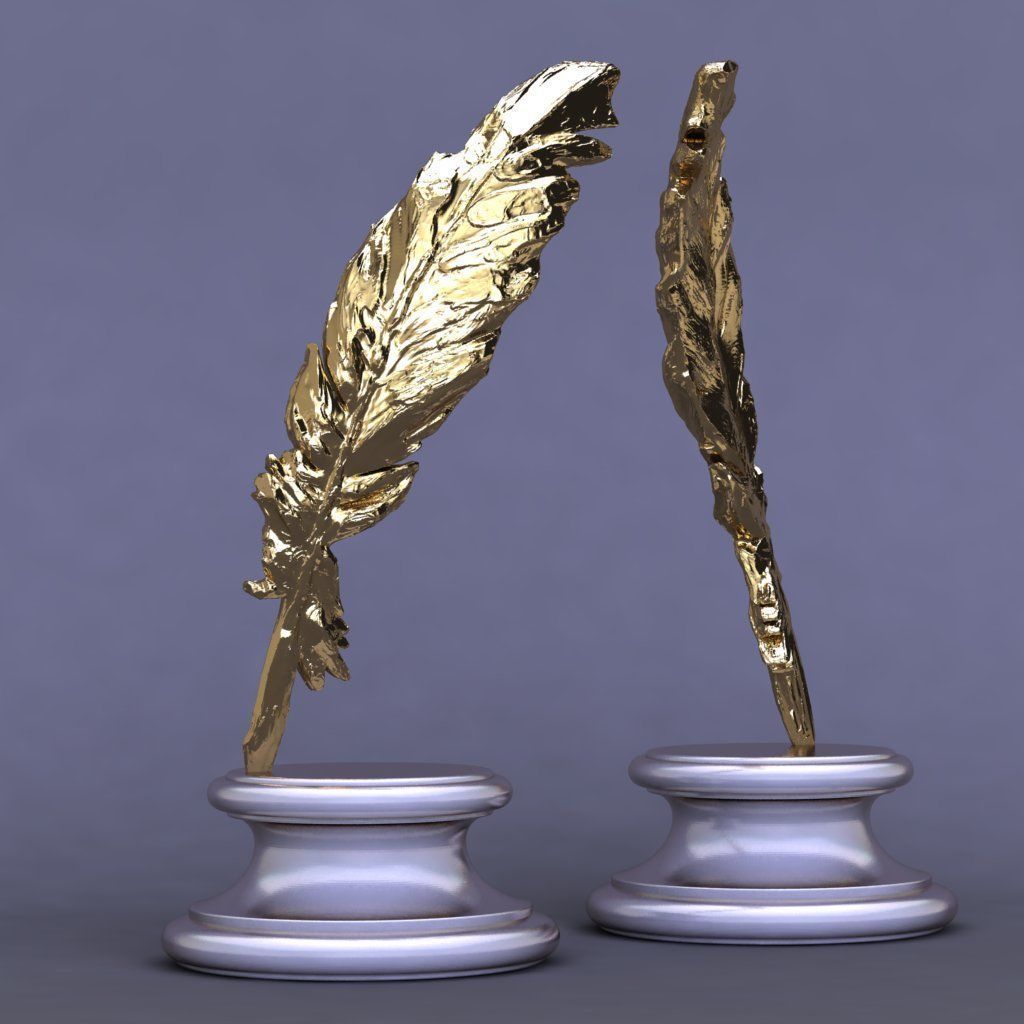 feather pen award 3D print model | CGTrader