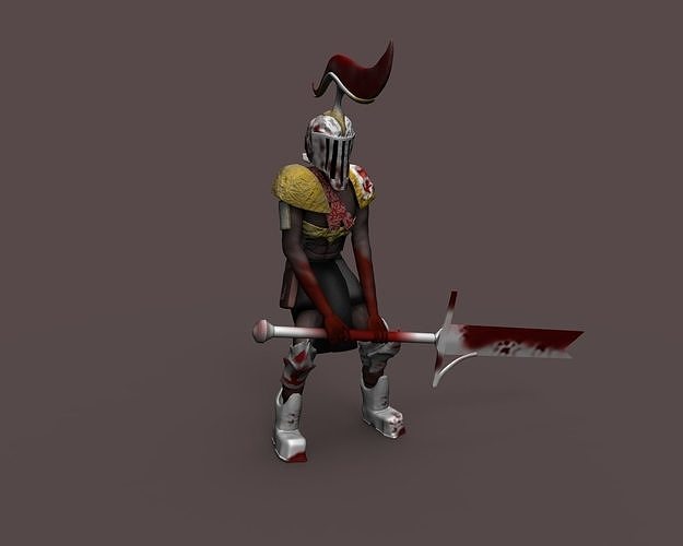 Knight warrior holding sword free 3D model | CGTrader