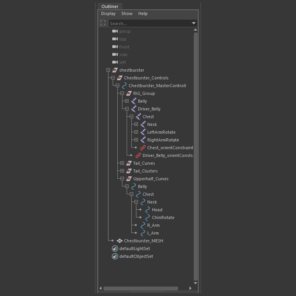 Alien Chestburster 3D model rigged | CGTrader