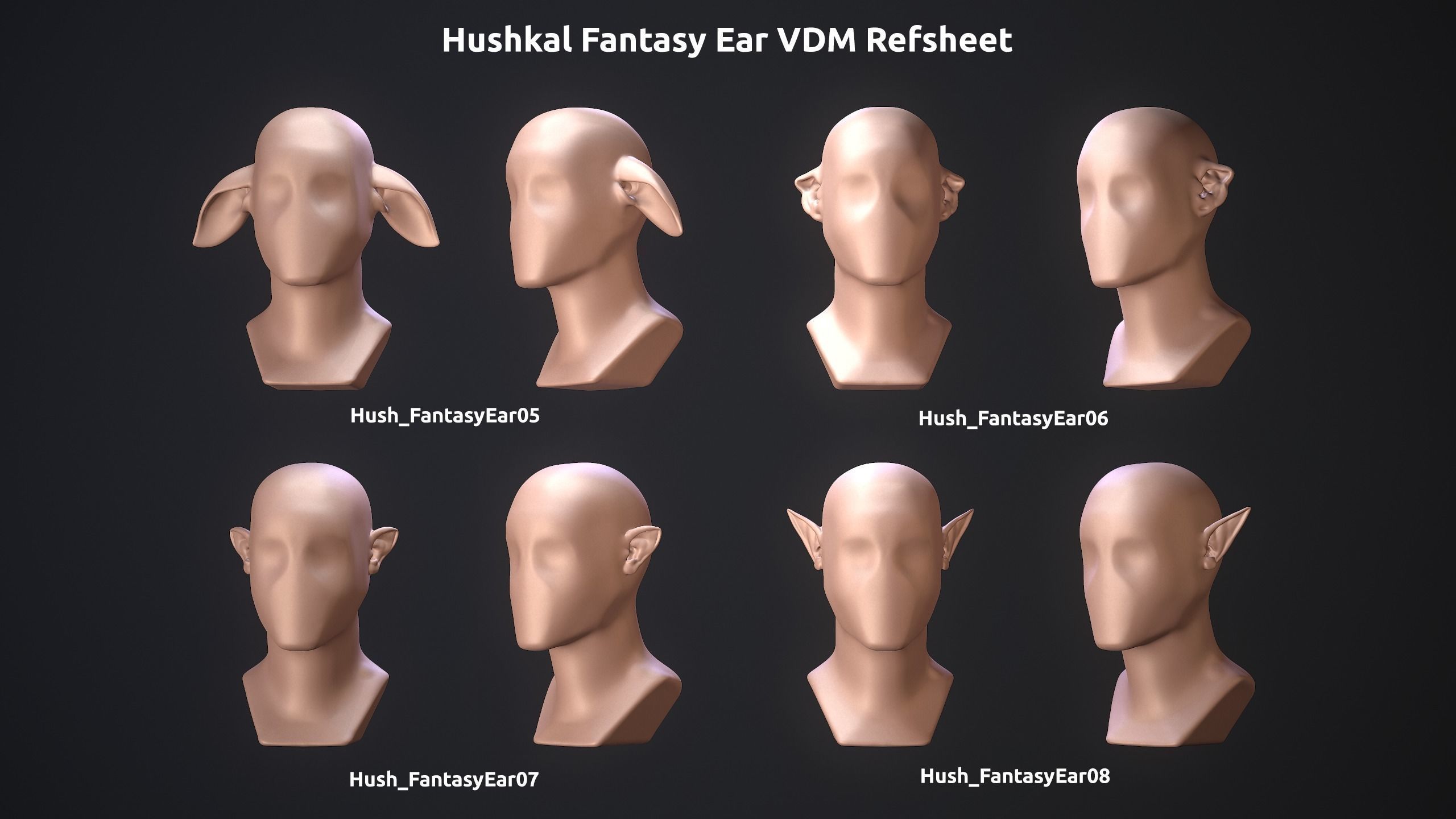 15 Zbrush Fantasy Ear Vdms 3D model | CGTrader